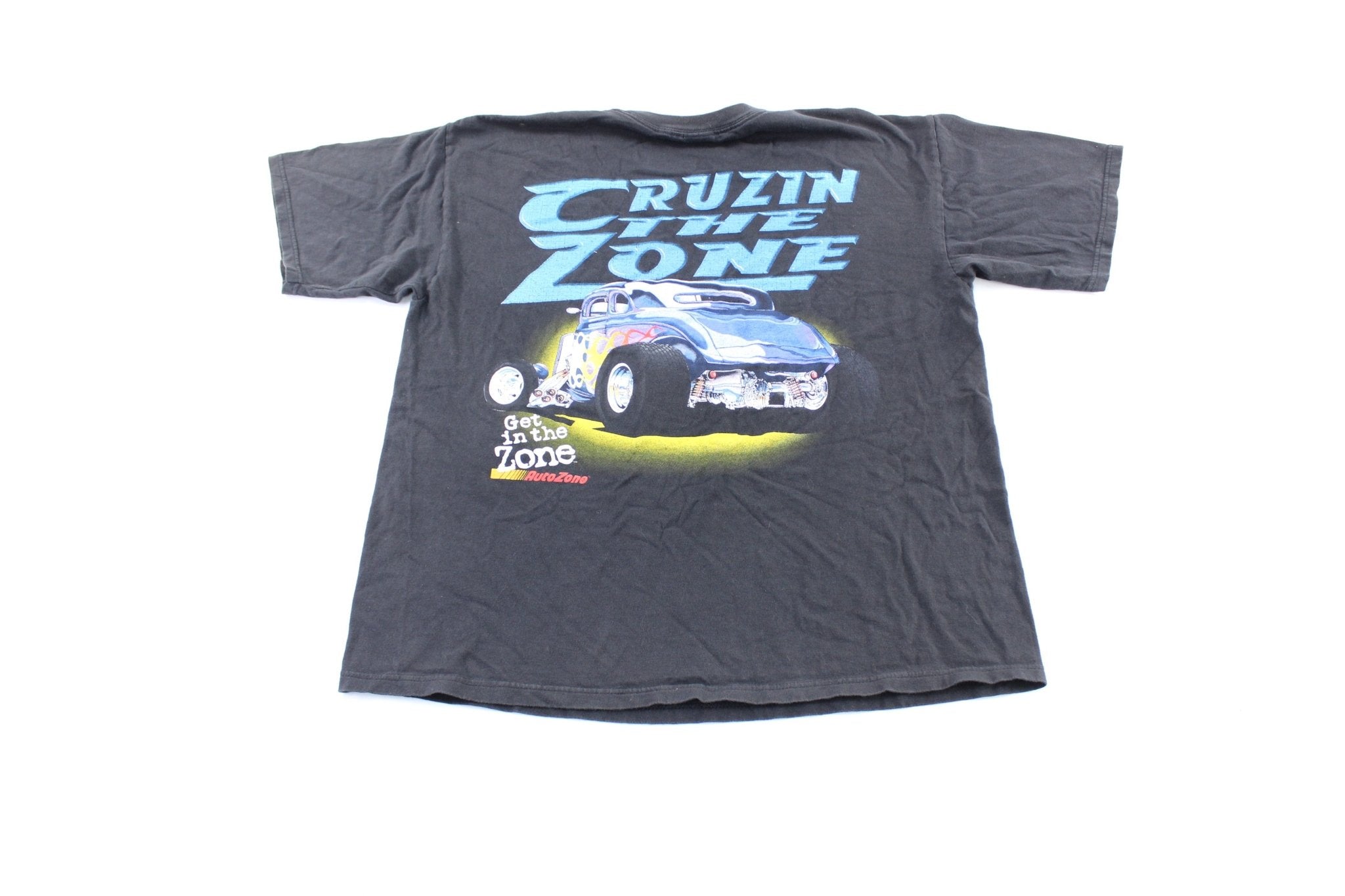 Vintage Get In The Zone AutoZone Hot Rod Graphic T Shirt ThriftedThreads