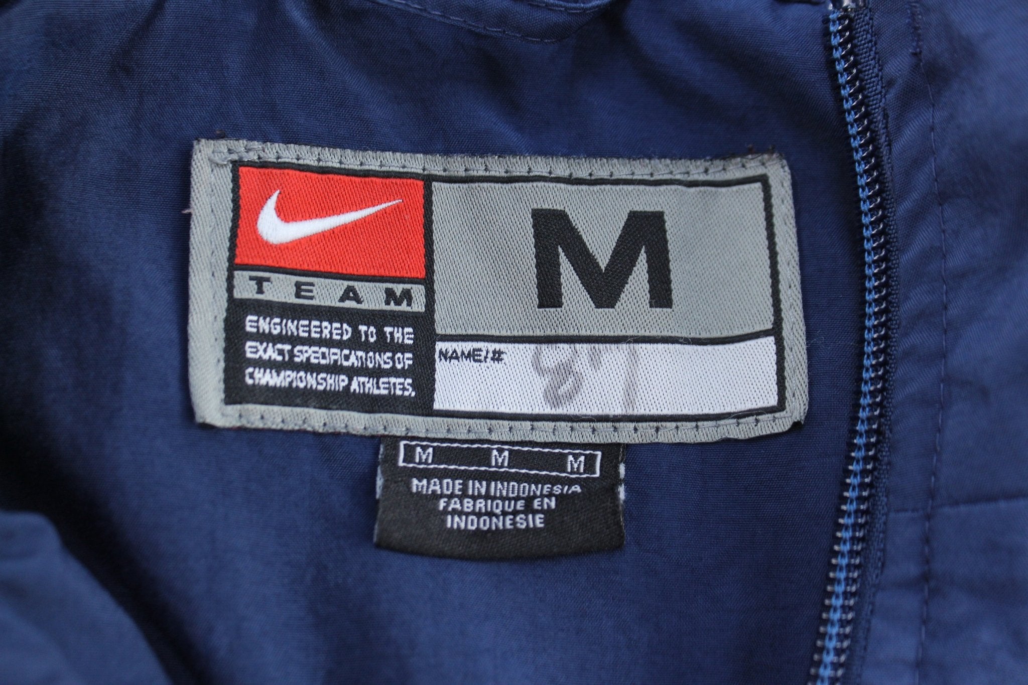 2000's Nike Embroidered Swoosh Logo Blue & White Striped Zip Up Jacket ...