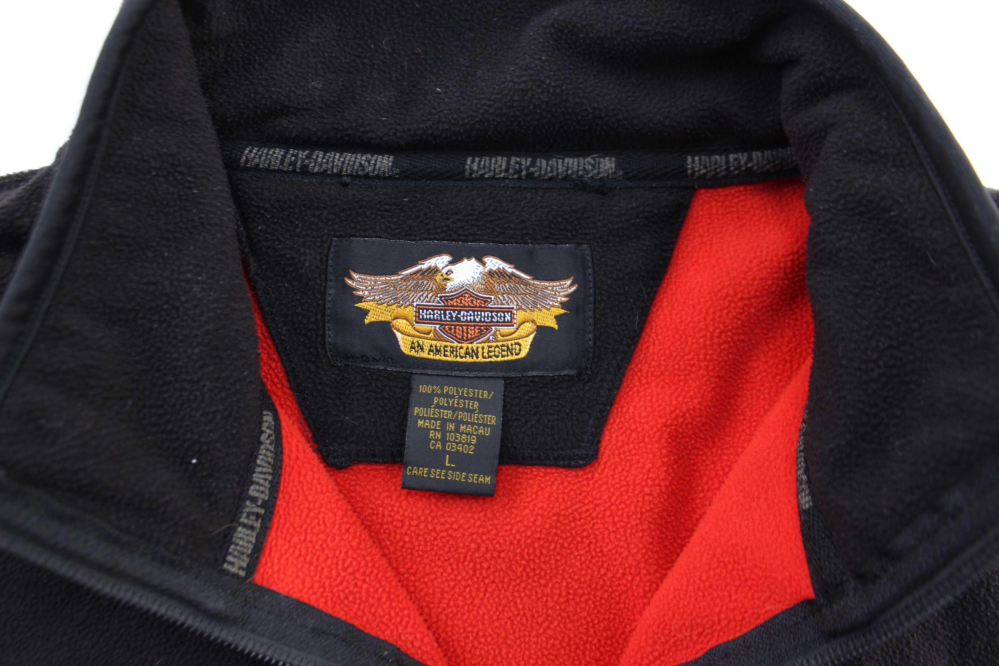Harley Davidson Motorcycles Embroidered Black Fleece Pullover ...