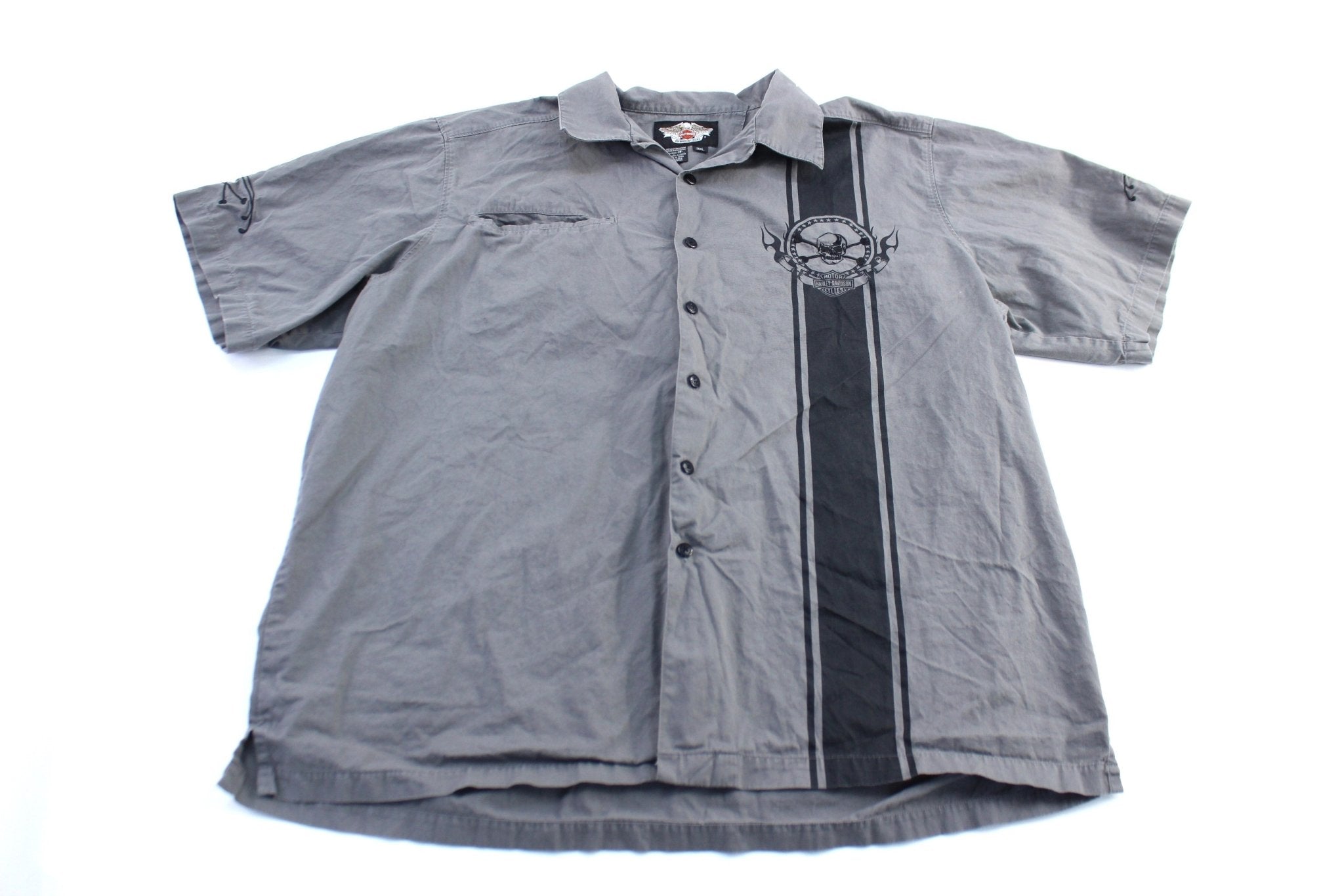 Harley Davidson Motorcycles Embroidered Biker Button Down Shirt ...