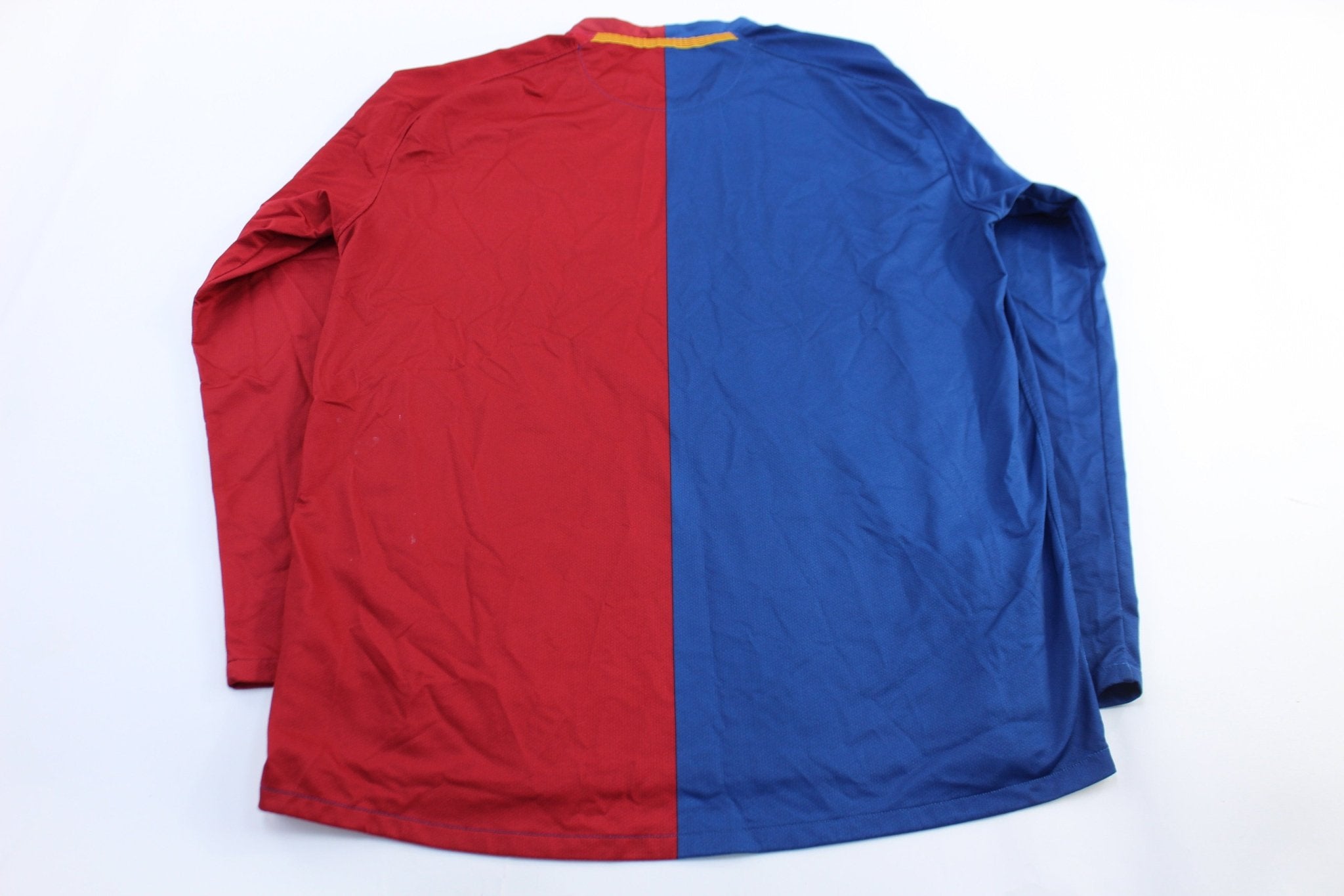 Nike Embroidered Logo FC Barcelona Red & Blue Split LS Soccer Jersey ...