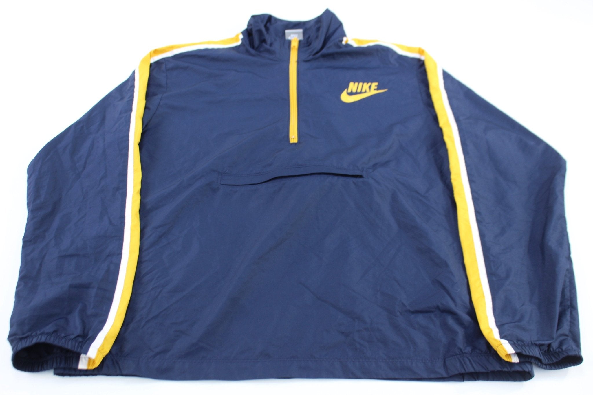 Nike Sportwear Swoosh Logo Blue, White, & Yellow Half Zip Jacket ...