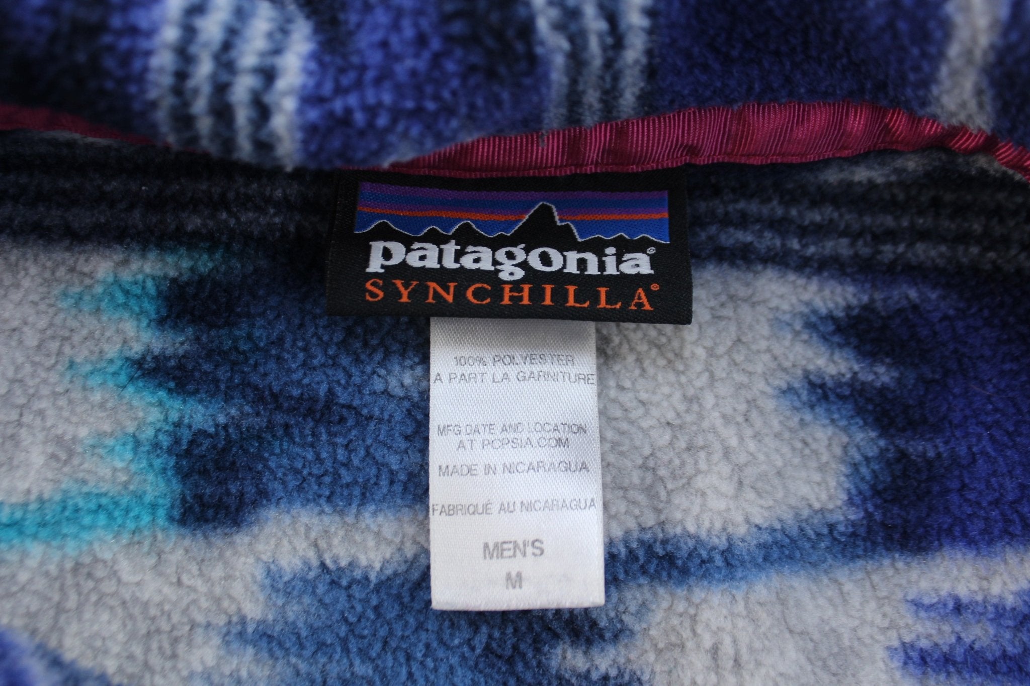 Patagonia Synchilla Blue Aztec Waves Snap-T Fleece Pullover ...