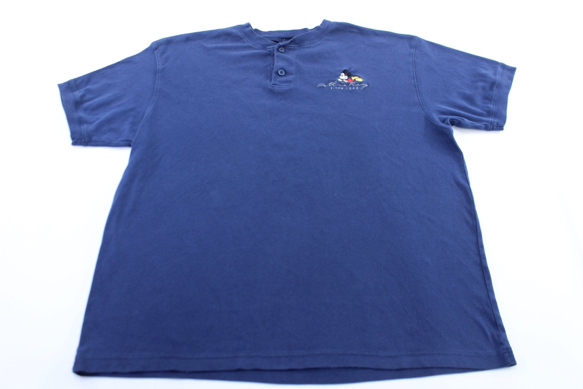 The Disney Store Embroidered Mickey Mouse Henley T-Shirt ...