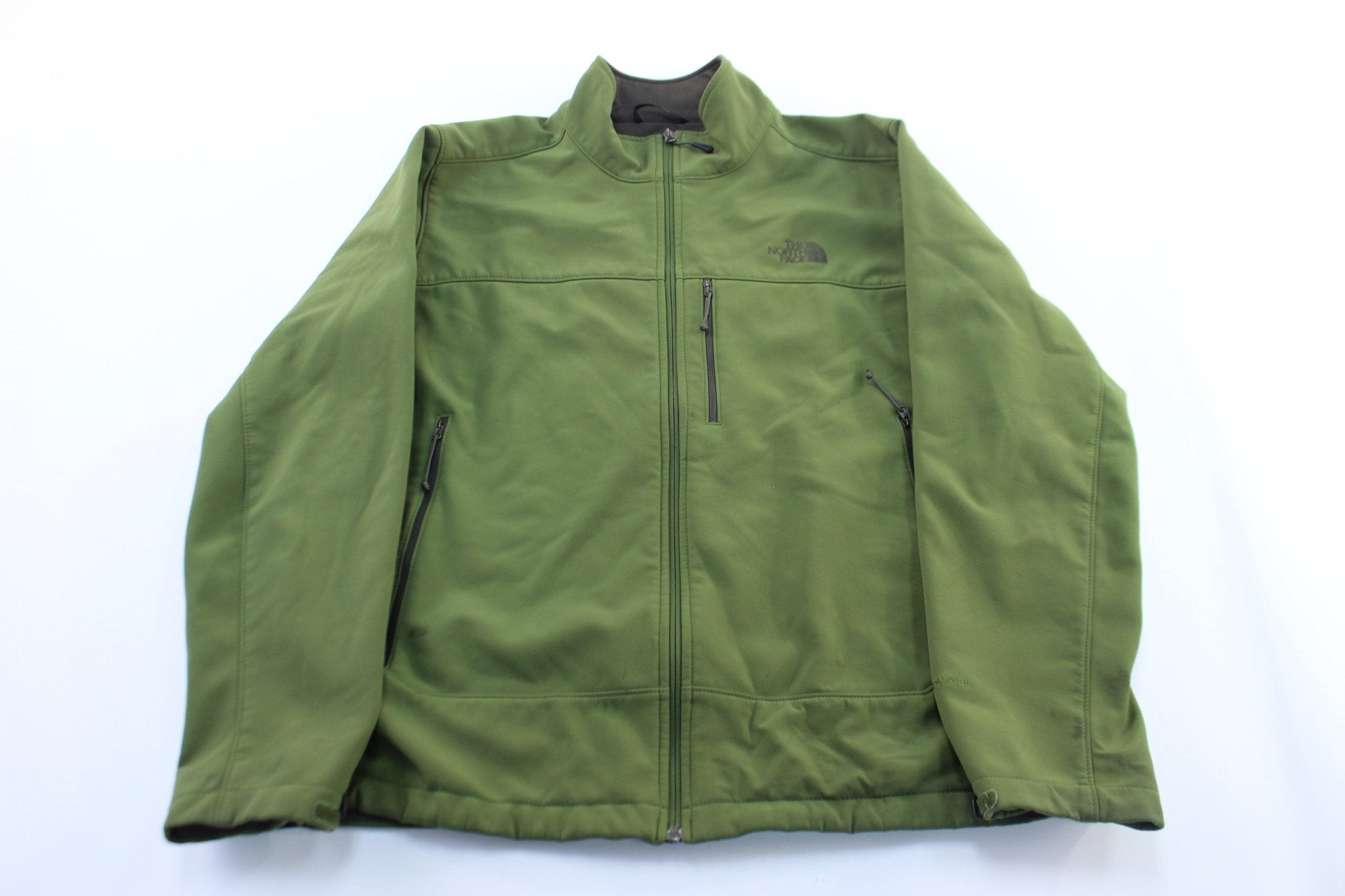 The North Face Embroidered Logo Green Zip Up Jacket – ThriftedThreads.com