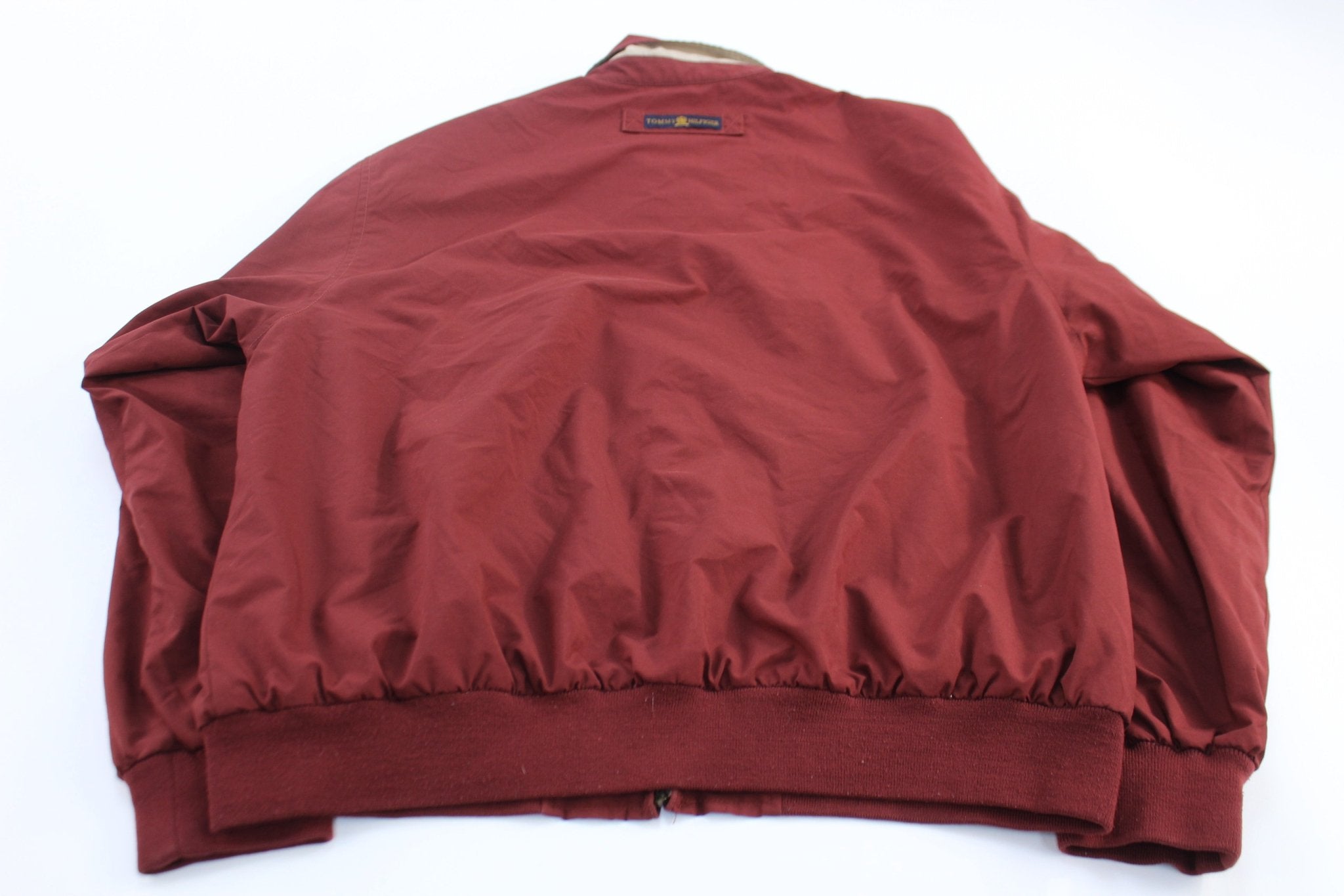 Tommy Hilfiger Embroidered Logo Burnt Red Golf Jacket – ThriftedThreads.com