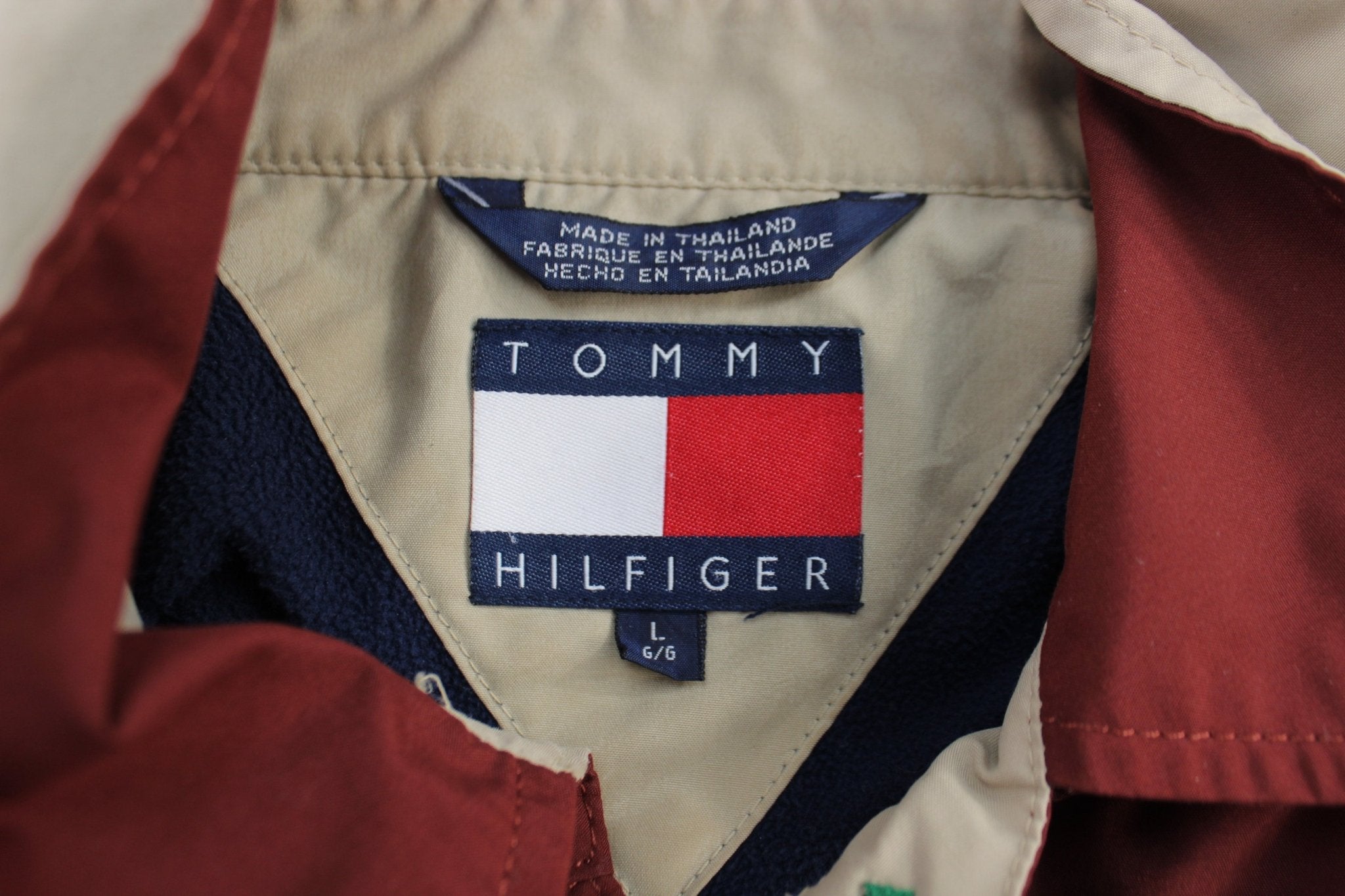 Tommy Hilfiger Embroidered Logo Burnt Red Golf Jacket – ThriftedThreads.com