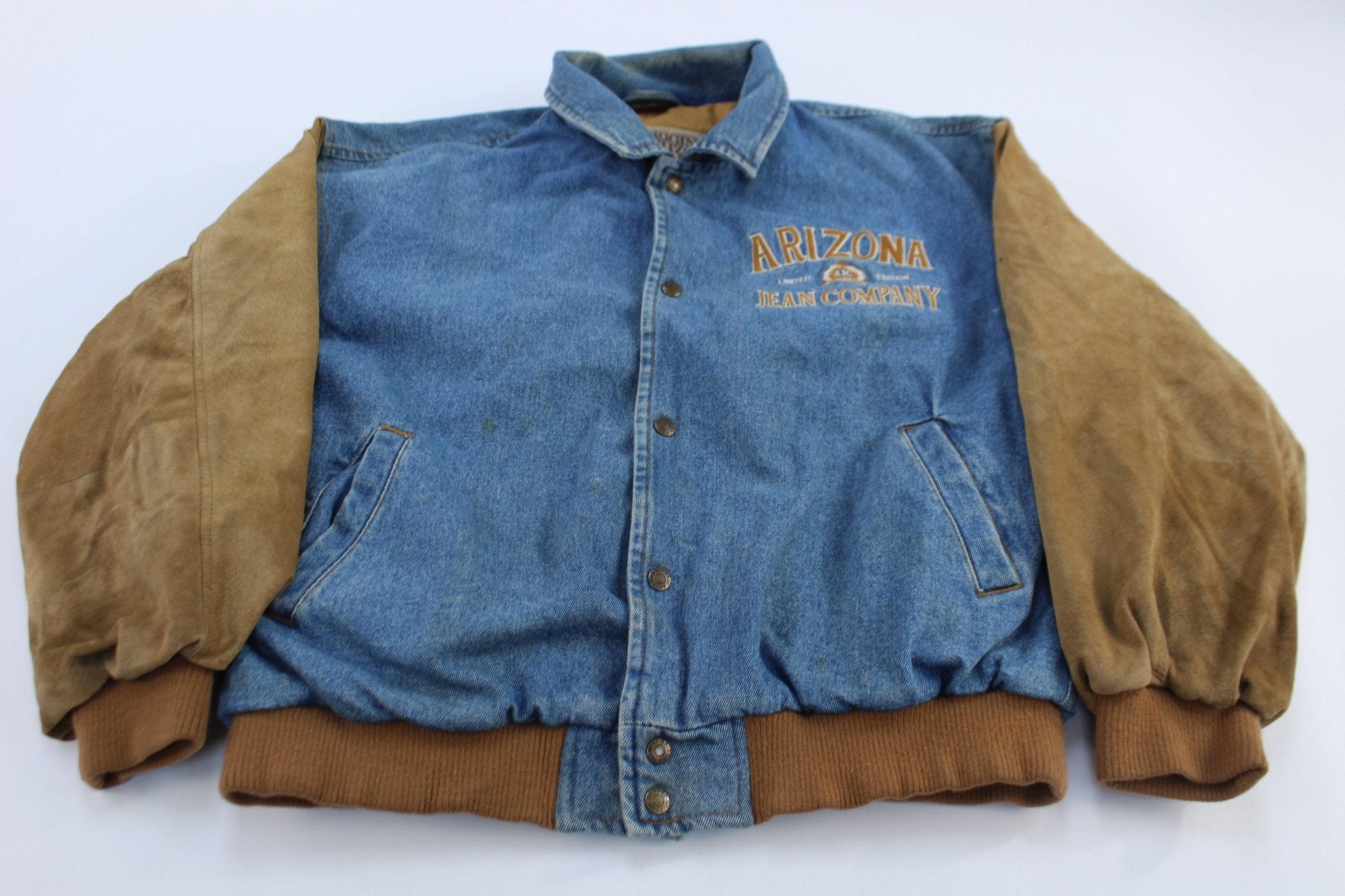 Vintage Arizona Jean Company Embroidered Denim Varsity Jacket ...