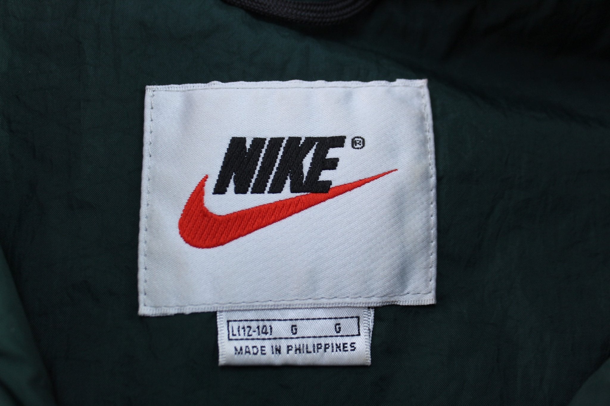 Women's 90's Nike Embroidered Swoosh Logo Green Hooded Jacket ...