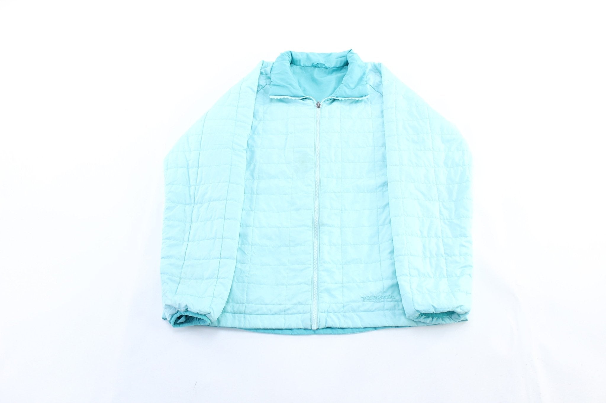 Women's Patagonia Embroidered Logo Tiffany Blue Reversible Jacket ...